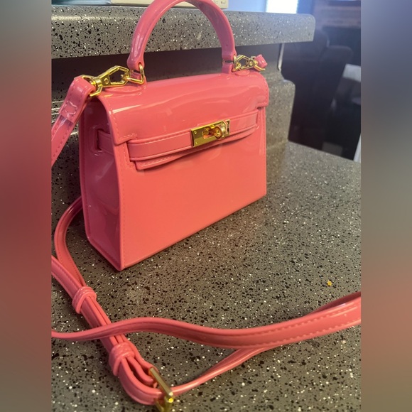 Bags | Pink Crossbody Bag With Birkin Style Latch Closure | Poshmark